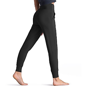 Wjustforu Joggers for Women High Waist Active Sweatpants, Women's Lounge Sweatpant with Pockets ((Small, Black)