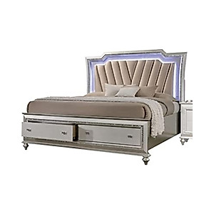 ACME Kaitlyn California King Bed - - PU & Champagne