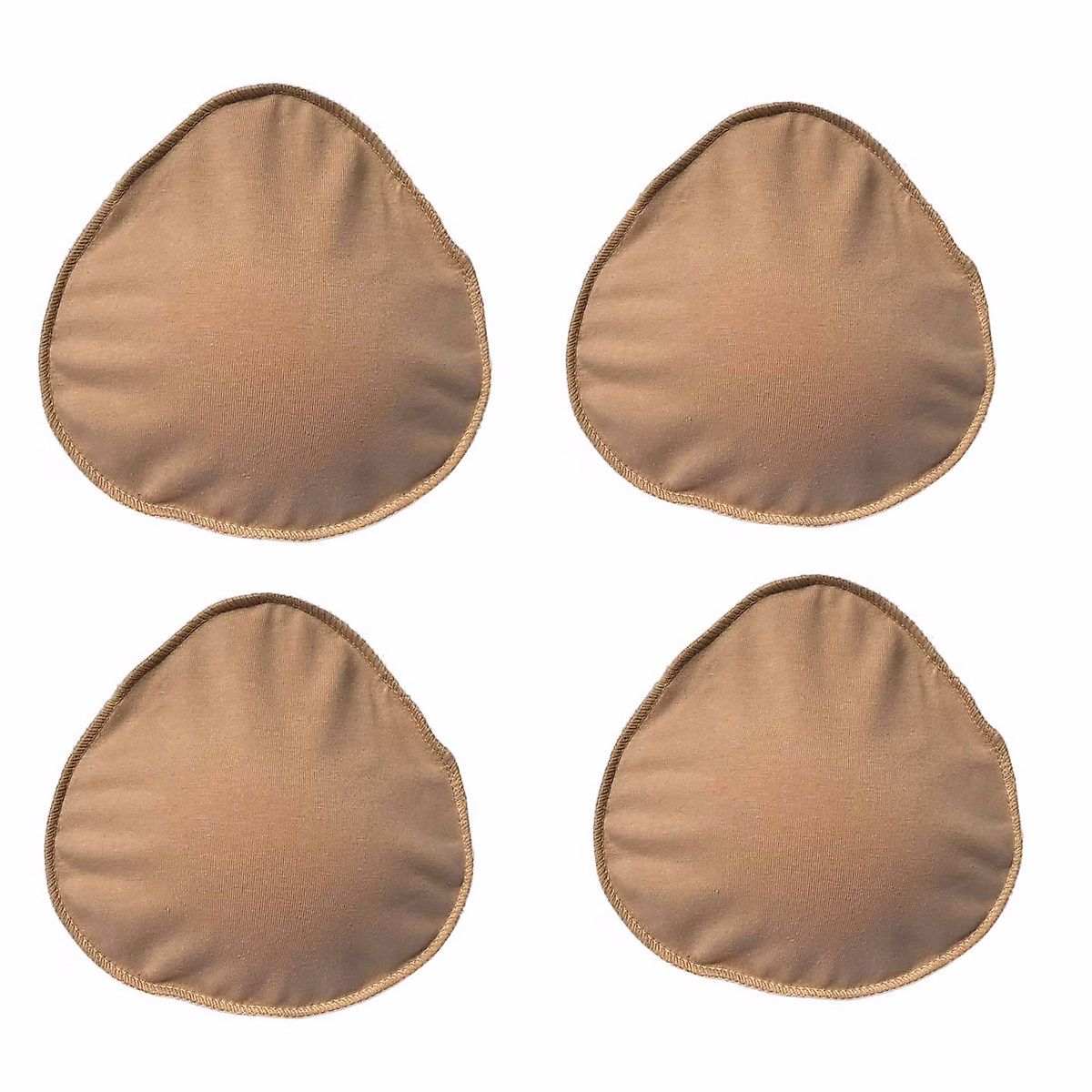BIMEI 2 Pairs Cotton Protect Pocket For Mastectomy Silicone Breast Forms Cover Bags for Silicone Breast Forms (M, Begie 2 Pairs Triangular)