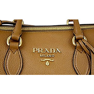 Prada Vitello Leather Cannella Brown Phenix Handbag 1BB023