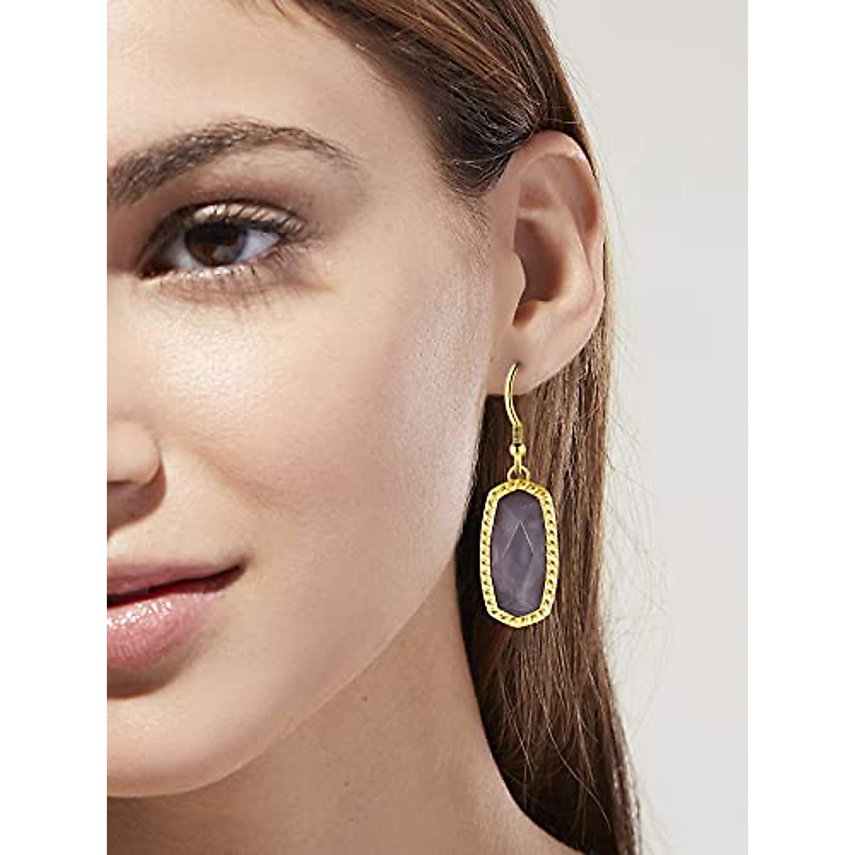 9 Pairs Multicolor Dangle Earrings Set Druzy Crystal Stone Drop Earrings Colorful Resin Crystal Hook Earrings Jewelry Gift for Women