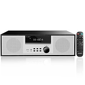 Vintage Home CD Stereo System, 40W RMS Micro Component with CD Player, Bluetooth, USB Playback, FM Radio, AUX-in & Earhpones Output, Clear Sounds & Rich Bass (TB-816 Black)
