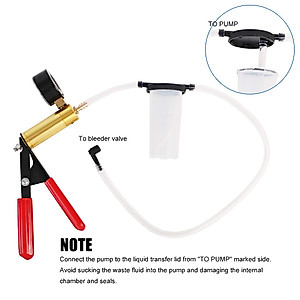 JIFETOR Hand Vacuum Pump Tester and Brake Clutch Bleeder Tool 2-in-1 Kit, One-Man Handheld Automotive Brake Fluid Bleeding Set, with Gauge Jar Adapters for Bike Motorcycle Car Truck Diagnosis