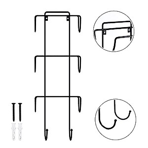 Towel Rack Holder - Wall Mounted Organizer for Storage of Bathroom Towels, Large Enough to Fit Rolled Bath Beach Towels Black Set of 2