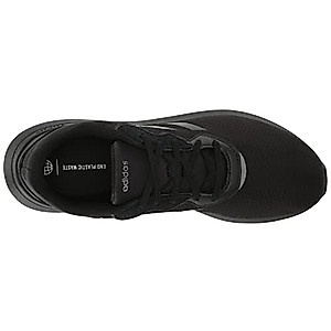 adidas Women's QT Racer 3.0 Running Shoe, Black/Black/Iron Metallic, 9