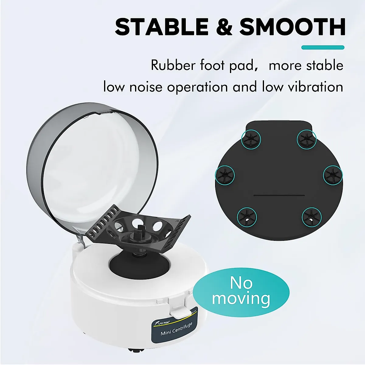 LAB FISH Mini Centrifuge Machine 4000 RPM,980 xg RCF,Lab Benchtop Microcentrifuge W/ 2-in1 Rotor for 0.2/1.5/2ml Capacity Scientific Test Tubes