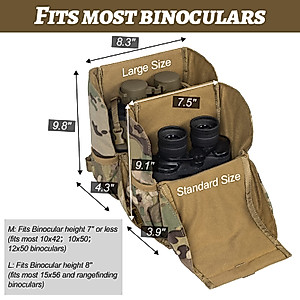 VISMIX Binocular Harness, Adjustable Binocular Harness Chest Pack with Rain Cover for Hunting Hiking Shooting