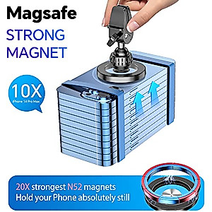Compatible for Magsafe Car Vent Mount [ Strongest Magnet ] for iPhone Magsafe Car Mount Vent [ 360° Adjustable] Magnetic Phone Holder for Car for 14 13 12 Pro Plus Max Mini MagSafe Case All Phones