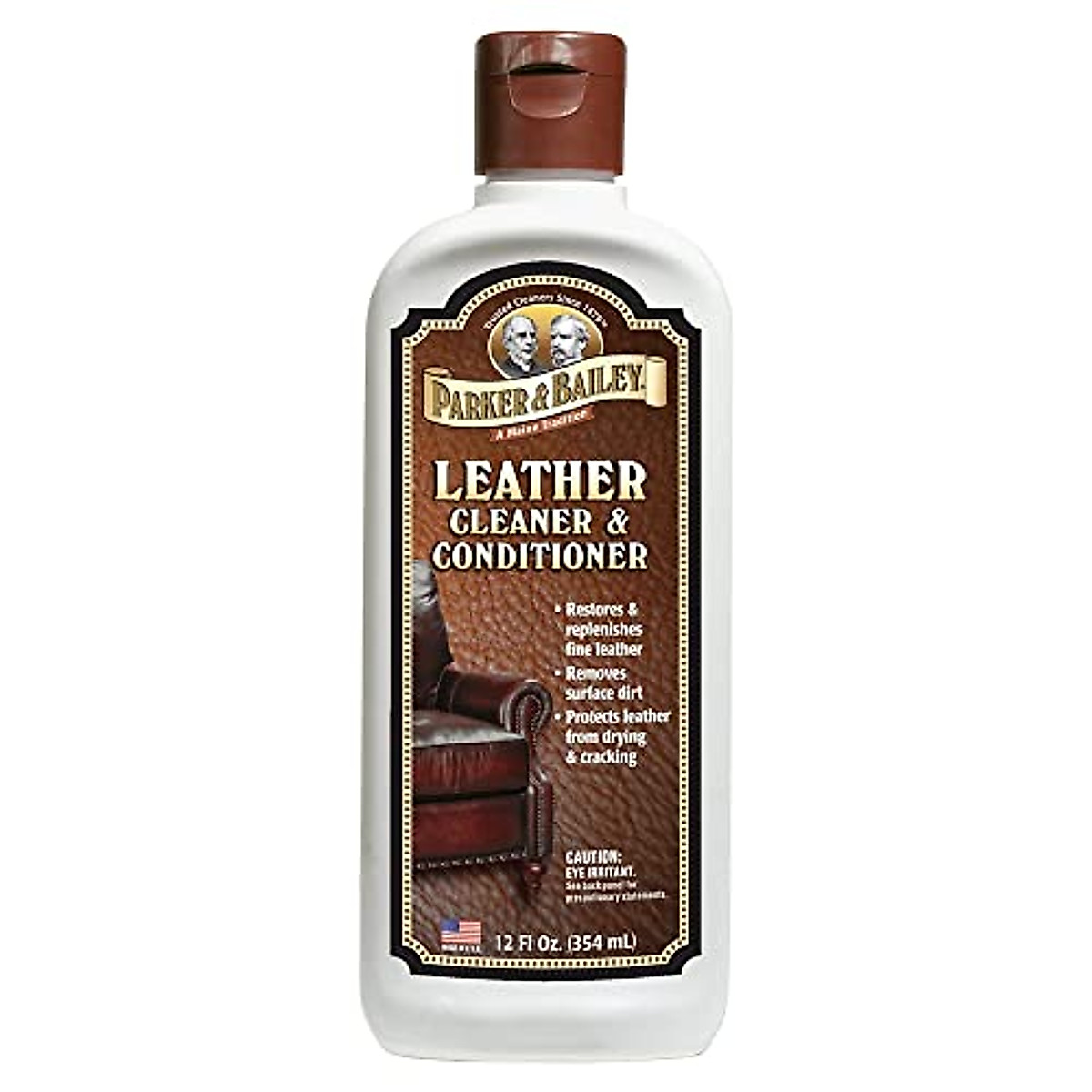 PARKER & BAILEY LEATHER CLEANER & CONDITIONER – Restores & Conditions Leather, Cleaner For Upholstery or Car Interior, Car Leather Seat Cleaner, Faux Leather, Furniture, Handbags, Shoes & More 12oz