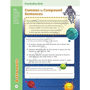 Evan-Moor Skill Sharpeners Grammar and Punctuation Workbook, Grade 3, Nouns, Verbs, Sentence Structure, Subject, Predicate, Language Handbook, Real-World Practice, Fun Activities, Homeschool, Practice