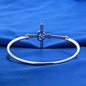 WUSUANED Infinity Love Heart God Cross With Faith Inscription Christian Bracelet Religious Gift for Women(faith cross bracelet silver)