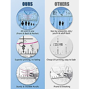Tshirt Ruler Guide for Vinyl Alignment, T Shirt Rulers to Center Designs, Alignment Tool with Soft Tape Measure, Craft Sewing Supplies Accessories Tools for Heat Press HTV Heat Transfer Vinyl