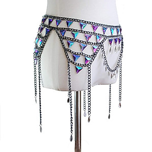 CanB Rhinestone Body Chains Sexy Body Belly Waist Skirt Chain Festival Body Jewelry for Women and Girls (Ⅳ)