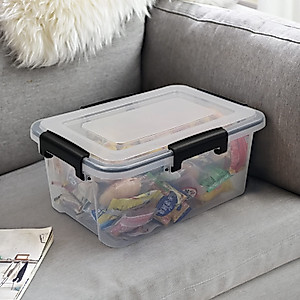 Fiazony 6-Pack 10 L Clear Plastic Storage Box with Lid, Airtight Pet Food Storage Containers