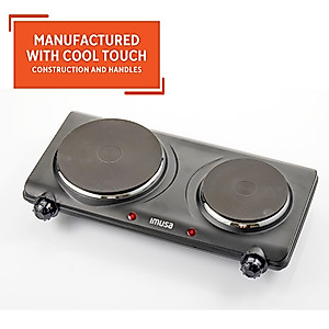 IMUSA Double Electric Hot Plate, Black
