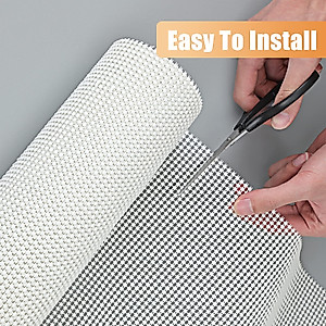 BAKHUK Grip Shelf Liner, 2 Rolls of Non-Adhesive 17 Inch x 25 Feet Cabinet Liner Durable Organization Liners for Kitchen Cabinets Drawers Cupboards Bathroom Storage Shelves (White)