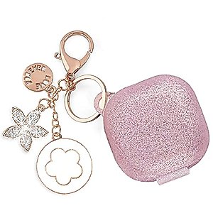 Silicone Case for Samsung Galaxy Buds Live/Buds Pro - 2021 Soft Carrying Case Protective Wireless Charging Cover Skin with Keychain for Women&Girls - (Rose Gold)