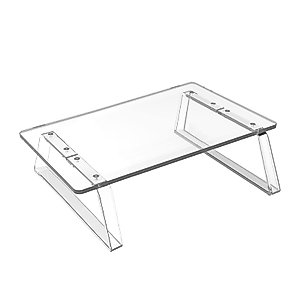 KUAIYU Monitor Stand Riser, Clear Acrylic Computer Monitor Stand,Ergonomic Desk Riser Increases Height By 3.7in - For Laptop, Pc, Notebook, Printer, Computer.