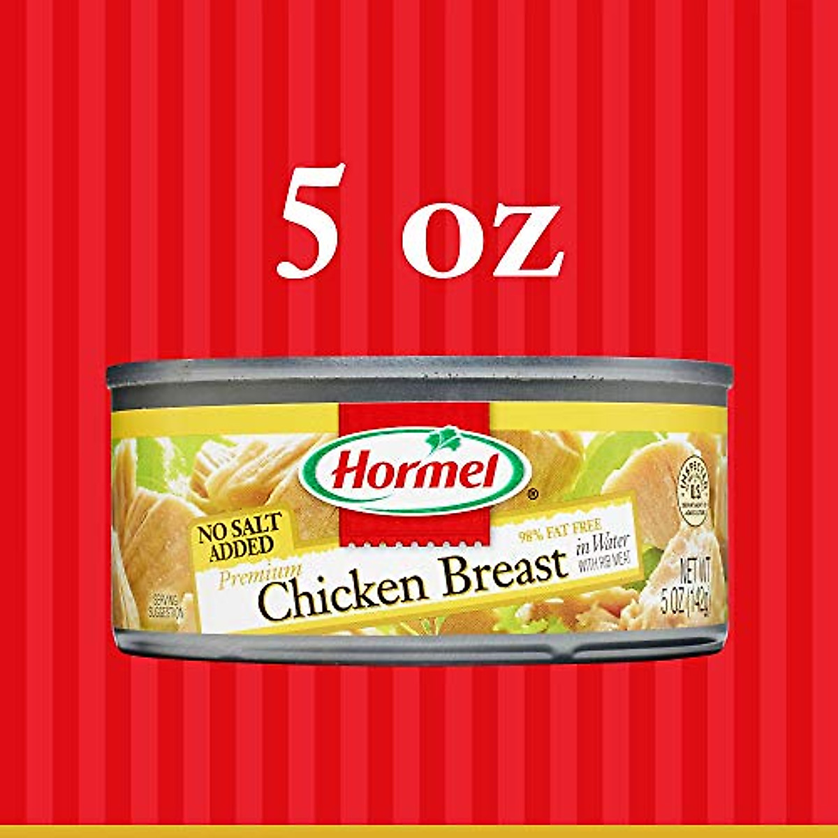 Hormel Premium No Salt Added Canned Chunk Chicken Breast in Water, 5 Ounce (Pack of 12)