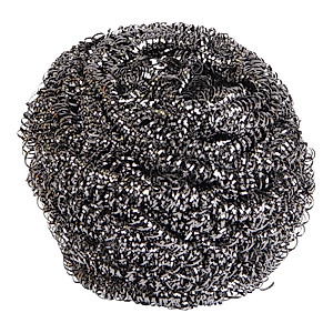 Boardwalk 84BWK SS 2-1/2 in. x 2-3/4 in. Stainless Steel Scrubber - Steel Gray (12/Carton)