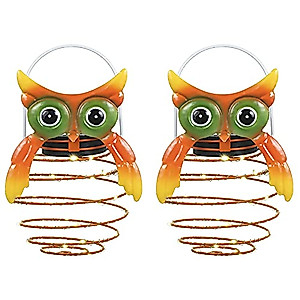 Tomshine Owl Solar Lights Outdoor, Pineapple Hanging Solar Lanterns, Metal Waterproof Solar Garden Lights Decorative for Pathway,Yard, Lawn 2 Pack