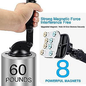 Panvox Magnetic Phone Car Mount, Universal Dashboard Windshield Car Phone Mount Holder with Upgraded 3.2" Suction Cup,8 Strong Magnets Compatible with iPhone 11 Pro X XS Max XR Galaxy Note10 S10