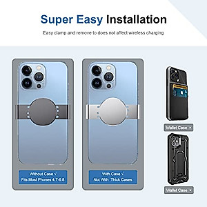 ALLHELP Metal Mobile Phone Clip Magnetic car [Clamp and Remove at Any time] Phone Clip for All Magnet Car Holder Cell Phone Magnetic Plate Compatible with iPhone 14 Pro Max, Samsung, and More