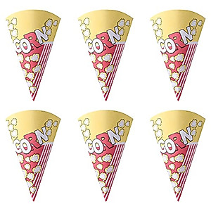 Popcorn Paper Bag Popcorn Bags, Triangle Popcorn Bags for Family Movie Night Baseball Themed Carnival Christmas Birthday Party 50 Pcs Popcorn Favor Bags