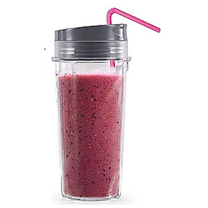 Bidihome Ninja Blender Cups Single Serve 16-Ounce Cup Set with 2 Sip Lids for BL770 BL780 BL660 Professional Blender (Pack of 2)