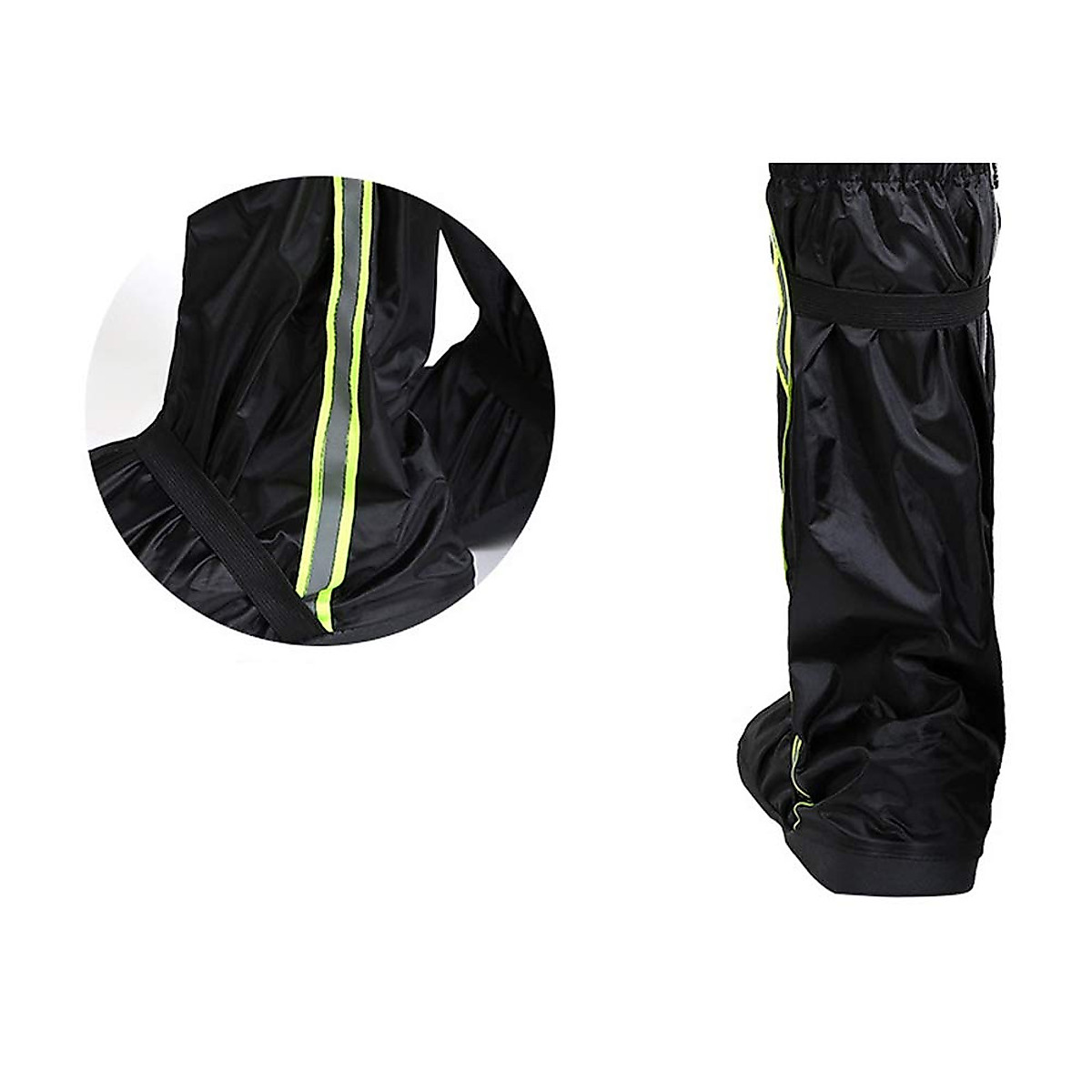 Garneck Waterproof Rain Boot Shoe CoverHigh Snow Rain Boot Cover with Reflector for Men Women Outdoor Cycling Walking Hiking L (Black)