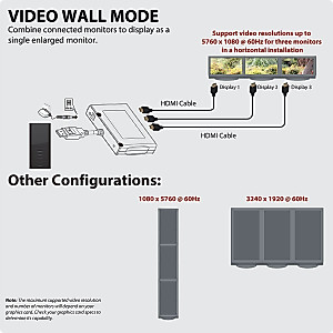 TRIPP LITE 3-Port DisplayPort to HDMI Multi Stream Transport Hub MST, DP 1.2, DP to HDMI, 3840x2160 4K X 2K @ 60Hz (B156-003-HD-V2)