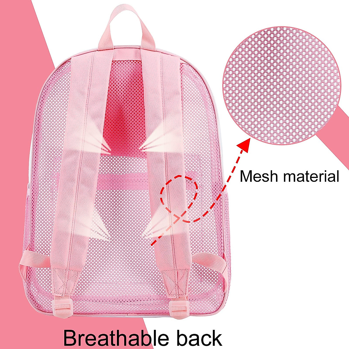 BTOOP Clear Backpack for School Kids Girls with Clear Lunch Box Large See Through Book Bags Heavy Duty Transparent Plastic Backpacks for Teens Women Work Stadium