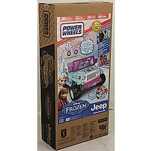 Power Wheels Disney Frozen Jeep Wrangler Ride-On Battery Powered Vehicle with Music Sounds & Storage, Preschool Kids Ages 3+ Years​, Baby Blue/Purple