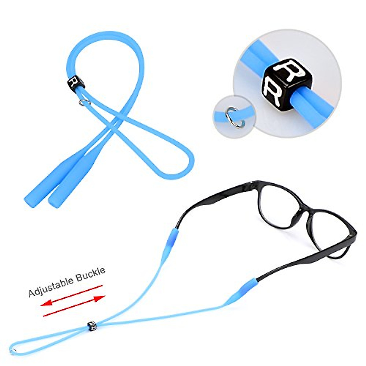 Hifot Adjustable Eyeglasses Strap Eyewear Retainer 12 Pack with Glasses Cleaning Cloth,Silicone Sunglasses Holder Strap,Eyeglasses Retainer
