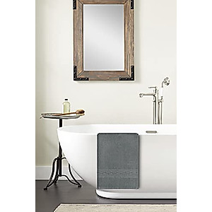 100% Ring Spun Cotton Bath Towels 24x44 Charcoal Grey Pack of 6 Gym Towels Soft Absorbent Lightweight Towels for Bathroom Spa Hotel Pool Salon Shower