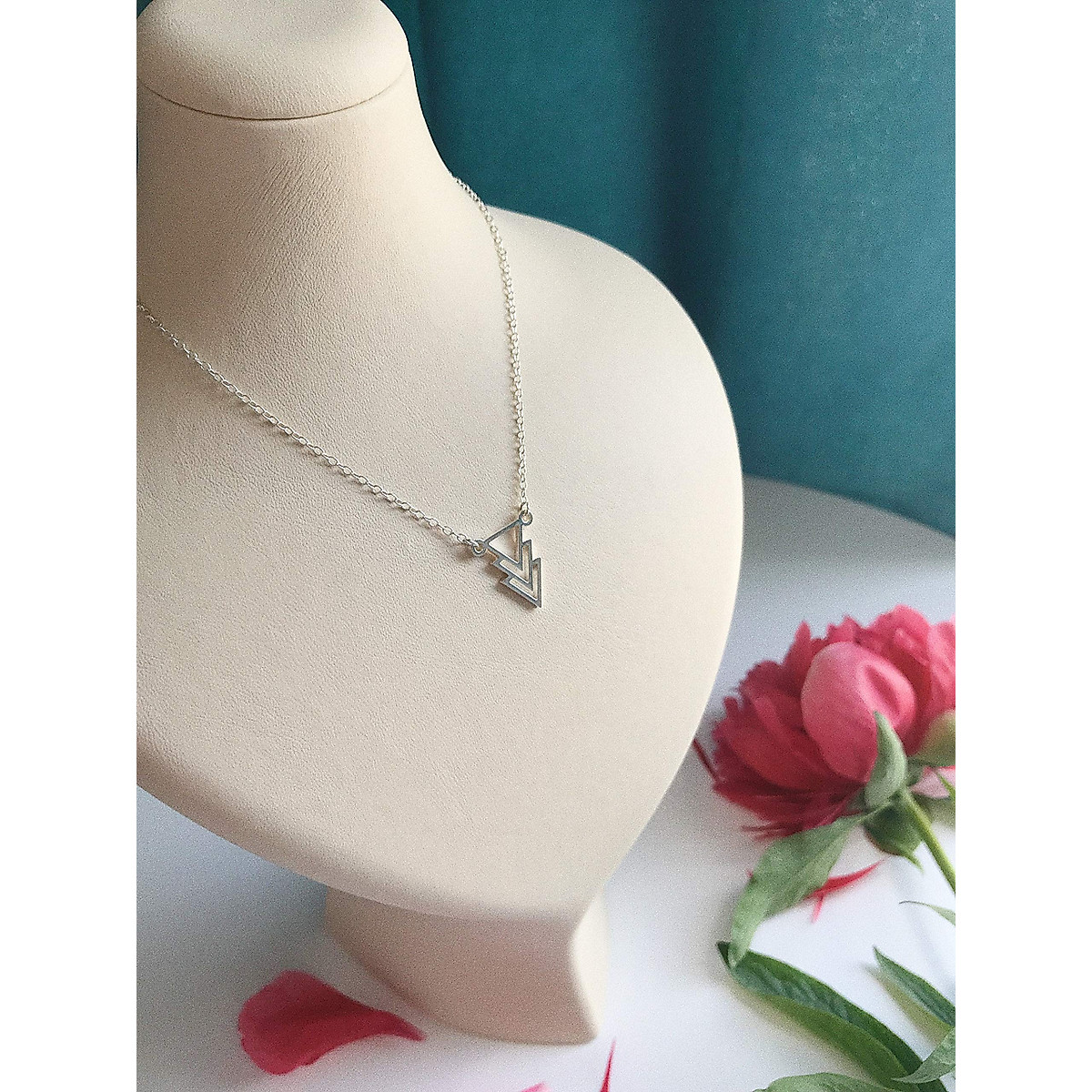 VIY Personal Card Tribe necklace, Friendship necklace for women, Tribe gifts, Badass women presents, Best friend necklaces for women, Three triangle pendant for my bride tribe, Badass squad necklace