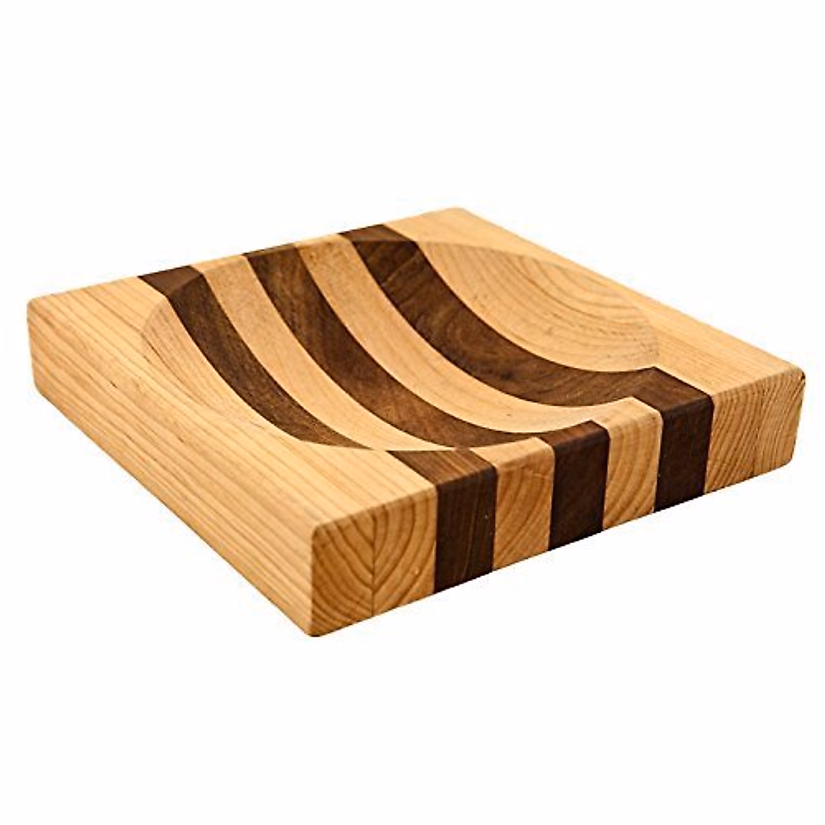 Ulu Factory Alaska Ulu Birch Walnut Stripe Wood Chopping Bowl-board Polar bear Design Handle (1)