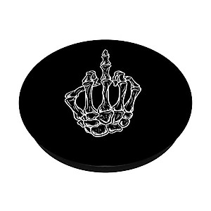 Skeleton Middle Finger Dark Art Gothic Aesthetic Horror Goth PopSockets Swappable PopGrip
