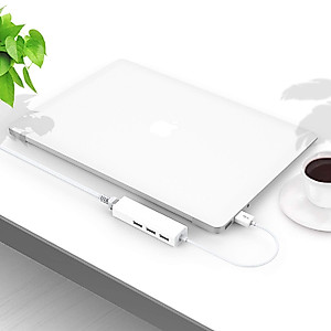 LENTION 3 USB Ports Hub with RJ45 LAN Adapter Laptop Ethernet Dock Network Extender Compatible MacBook Air/Pro (Previous Generation), Chromebook, Windows Laptop, More (CB-USB-HUB-WHI)