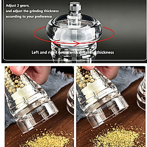 1PCS Pepper grinder Salt pepper grinder set Clear Mills transparent material transparent acrylic Kitchen seasoning supplies and tools pepper mill