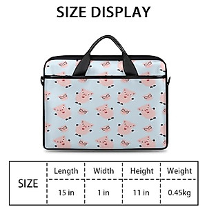 Pig Cool Laptop Computer Bag Waterproof Shoulder Messenger Bag 13-15 inch Durable Laptop Tote Bag with Shoulder Strap Handle Lightweight Crossbody Briefcase