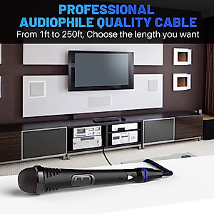 XLR Microphone Cable 15 Feet (2 Pack, Multi Colored), 3 Pin Shielded Balanced Male to Female Mic Patch Cord, Nylon Braided, Zinc Alloy Shells, OFC, for Amplifier, Speaker, Mixer with 5 Cable Ties