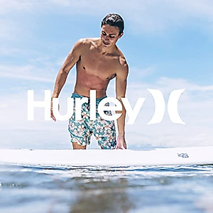 Hurley Men's Standard Printed 20" Stretch Board Shorts, Black, 30IN