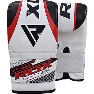 RDX Authentic Gel Bag Mitts Boxing Gloves Grappling Punch MMA UFC-Color Black, Red