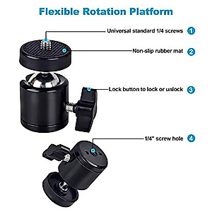 NexiGo Lightweight Mini Tripod for Camera/Phone/Webcam, Extendable Stand, for NexiGo Logitech Webcam C920 C922 C925e C922x C930e C930 C615 Brio and Other Devices with 1/4" Thread