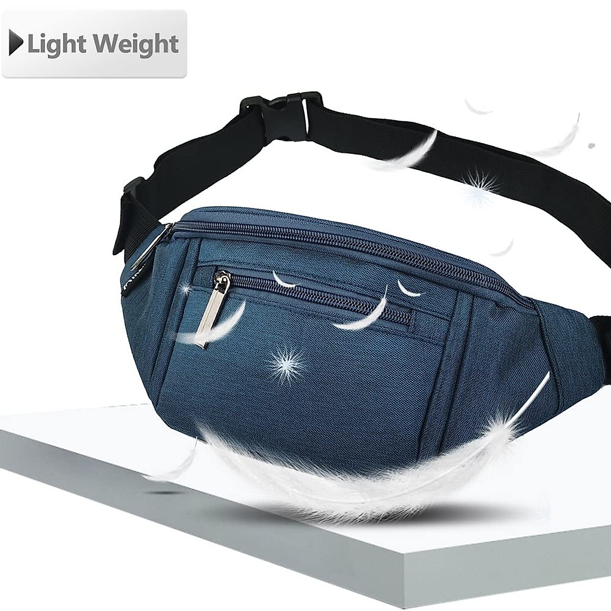 Fanny Pack for Men Women,Crossbody Waist Bag Pack,Belt Bag for Travel Walking Running Hiking Cycling,Easy Carry Any Phone,Wallet (Dark blue)