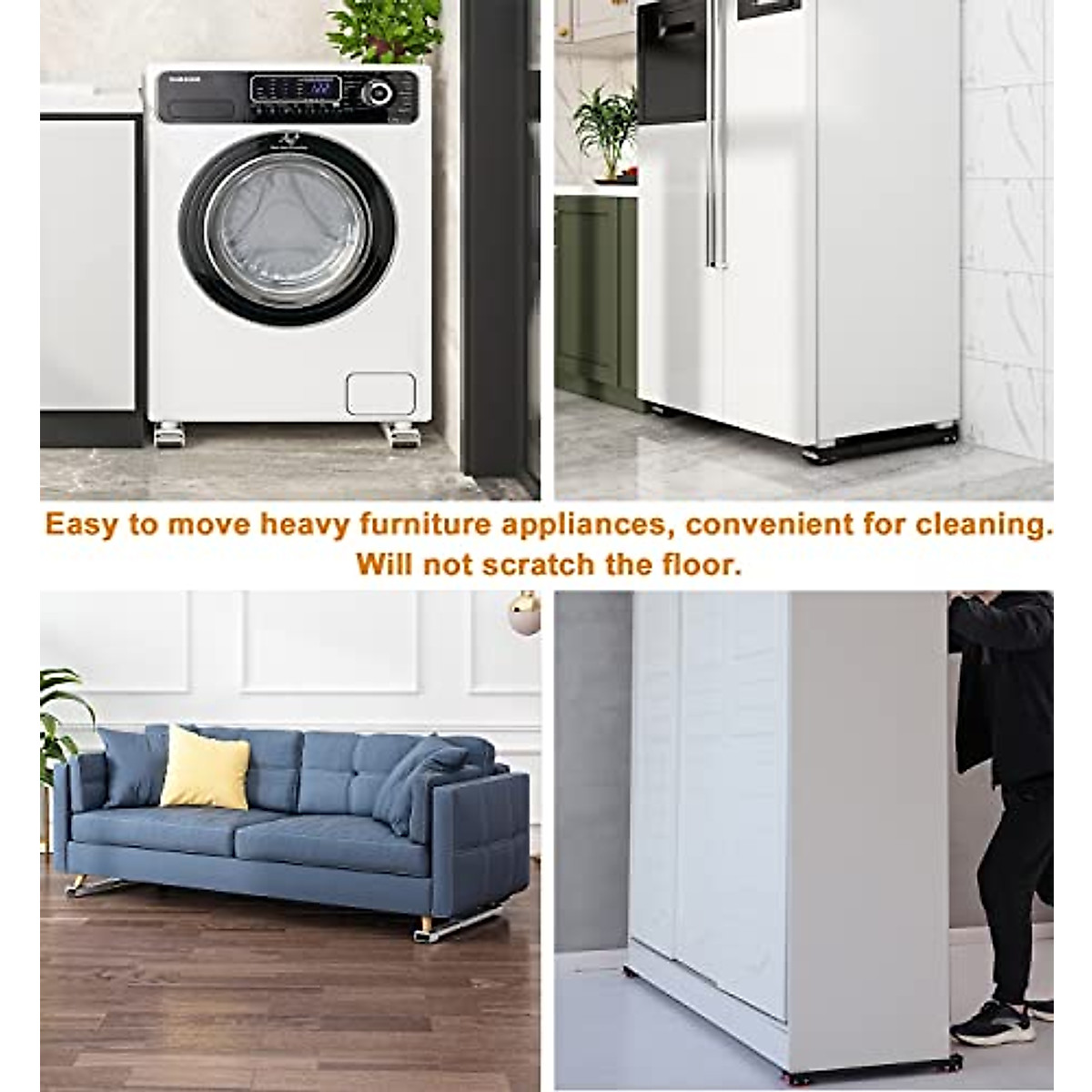 Appliance Rollers Heavy Duty,Max 32in,Second Generation Extendable Appliance Rollers Mobile Washing Machine Base Easily Move Washing Machines, Dryers, Refrigerators, Furniture (White)