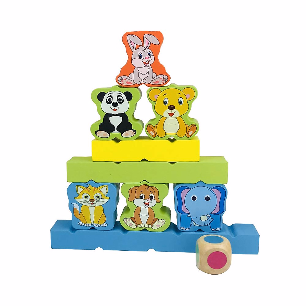 BESTING Balancing Stacking Blocks Animal Parent-Child Children's Educational Balance Wooden Stacking Acrobatic Troupe Interlock Decompression Preschool Toys Balancing Games (HJ002)