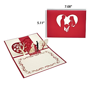 createreedo Wedding Pop Up Card, Handmade 3D Greeting Cards with Romantic Bride & Groom Design, For Wedding Party, Engagement, Anniversary, Surprising Present for Couple, Wife or Husband