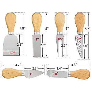 Cheese Knives Set - Cheese Knife, Cheese Spreader, Cheese Fork, Cheese Slicer, Cheese Cutter, Butter Knife – 6PCS Mini Stainless Steel Cheese Knives - Cheese Knife Set for Charcuterie Board